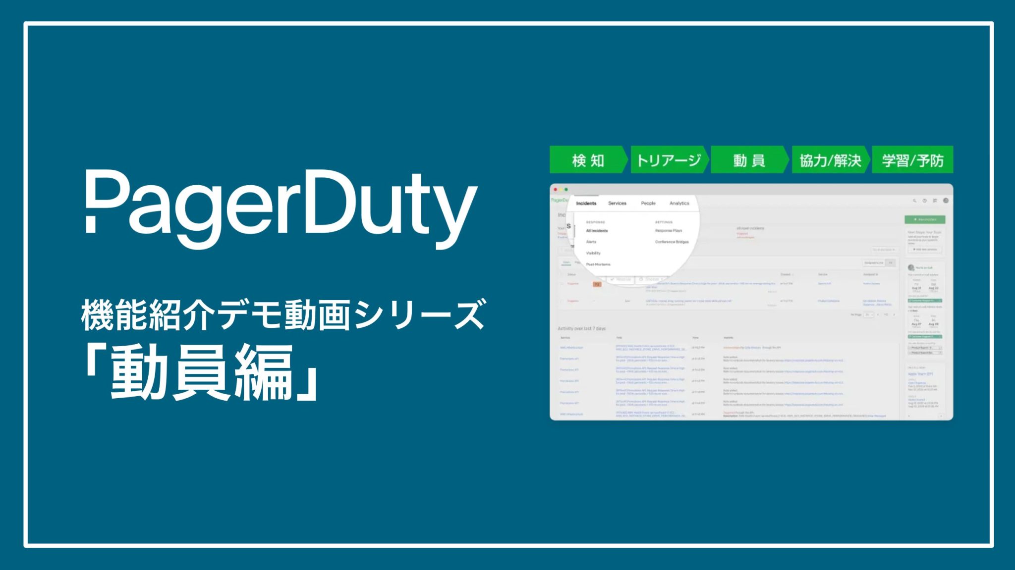 PagerDuty機能紹介デモ動画シリーズ：「動員編」|インシデント管理プラットフォーム│PagerDuty
